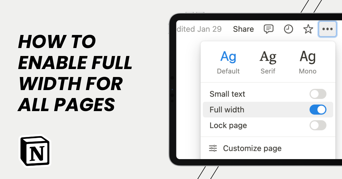 Notion Full Width | Default & Page Settings