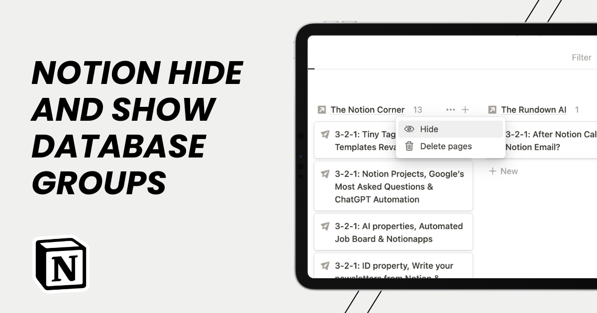 How To Show or Hide Hidden Groups In Notion