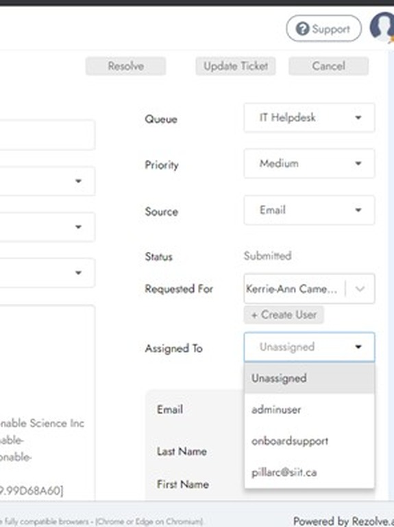 Help center- Unassigning Tickets in Ticket Management