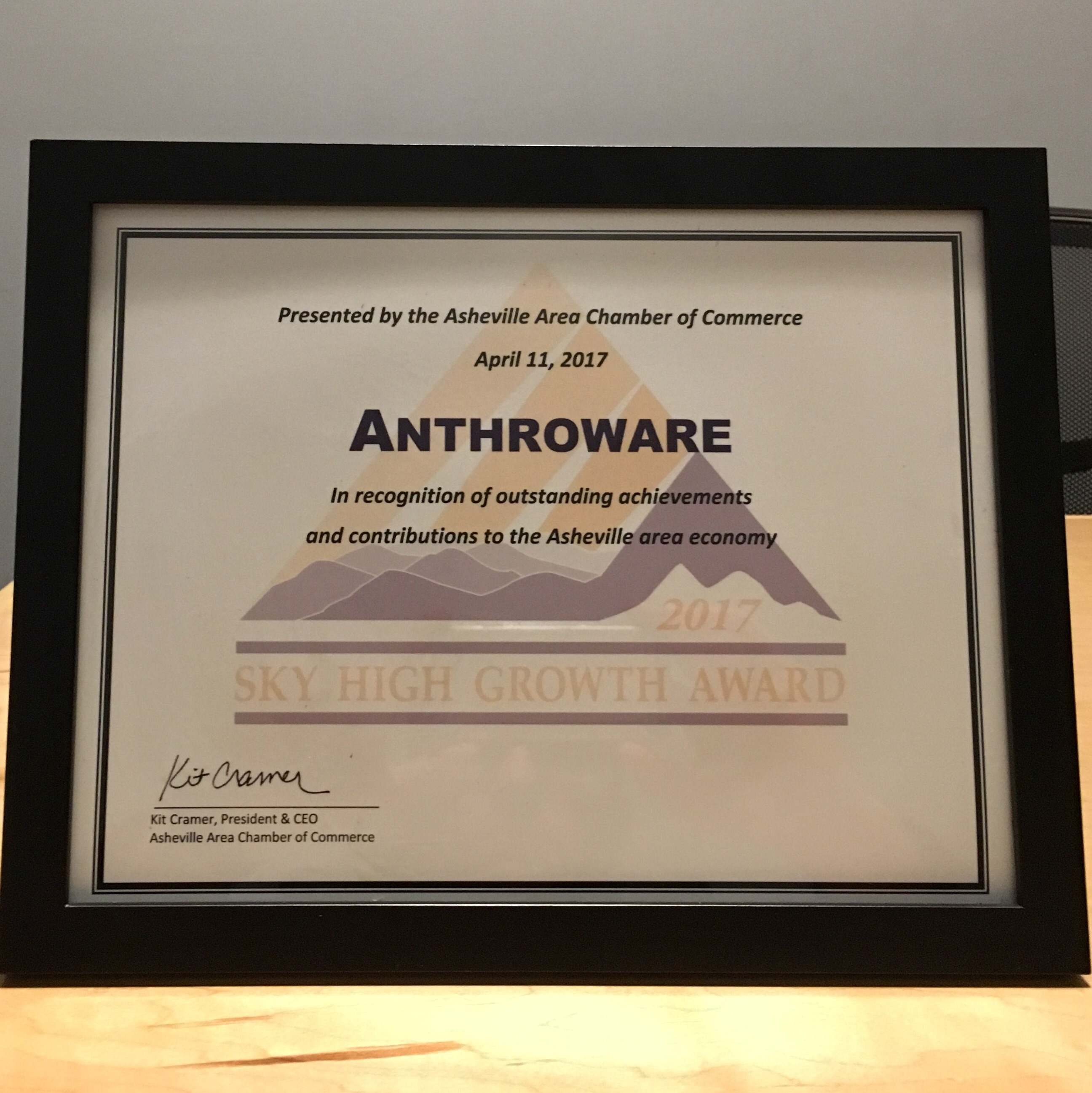 Anthroware Wins 2017 Asheville Sky High Growth Award | Anthroware