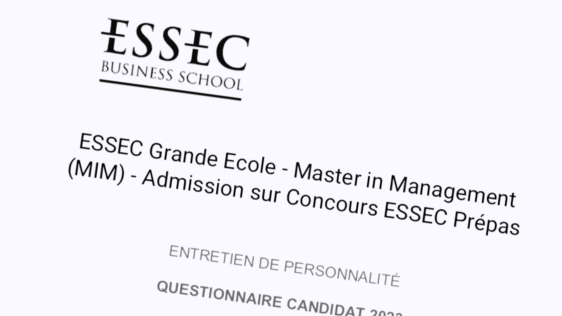 Réussir le questionnaire ESSEC : nos conseils | Oral Prépa