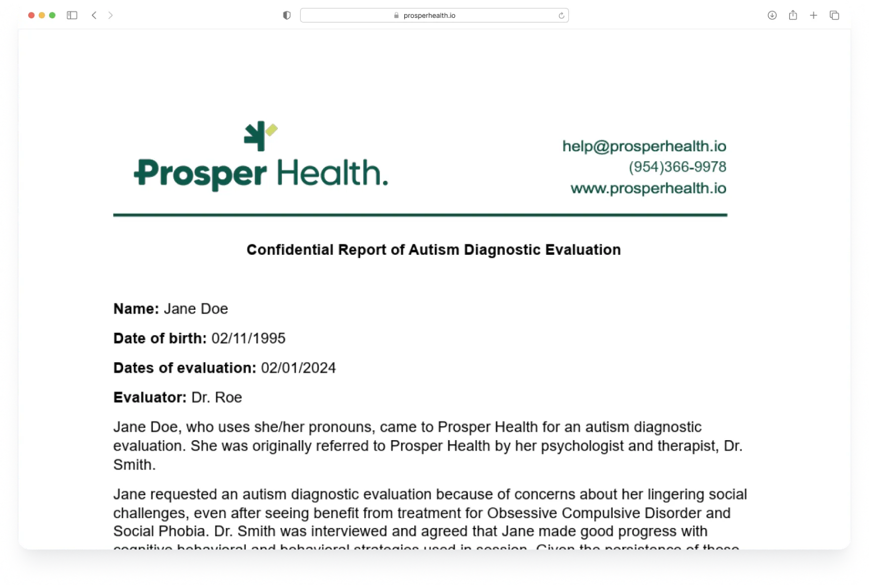 Assessment for Autistic Adults - Prosper Health