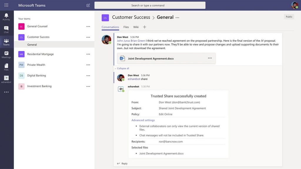 eShare Collaboration Bot Now Available in MS Teams Store, AppSource ...