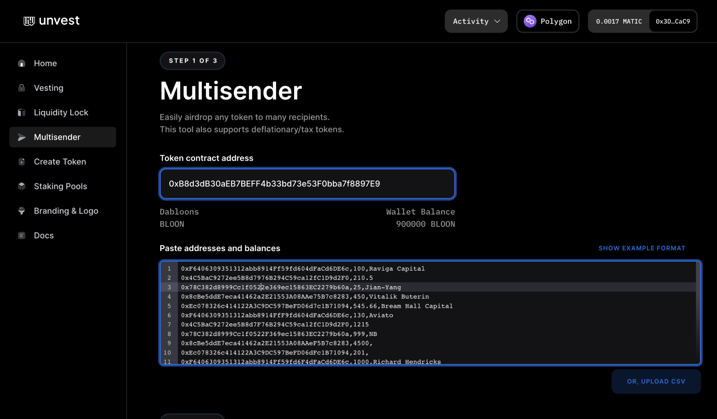 Unvest | Token vesting, liquidity locks, distribution, staking