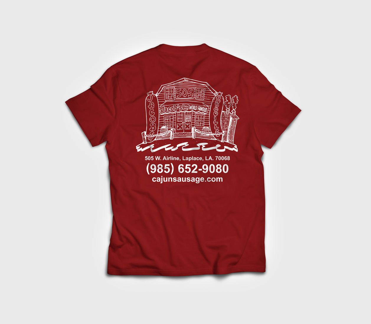 Red T-Shirt Large | Jacob's World Famous Andouille