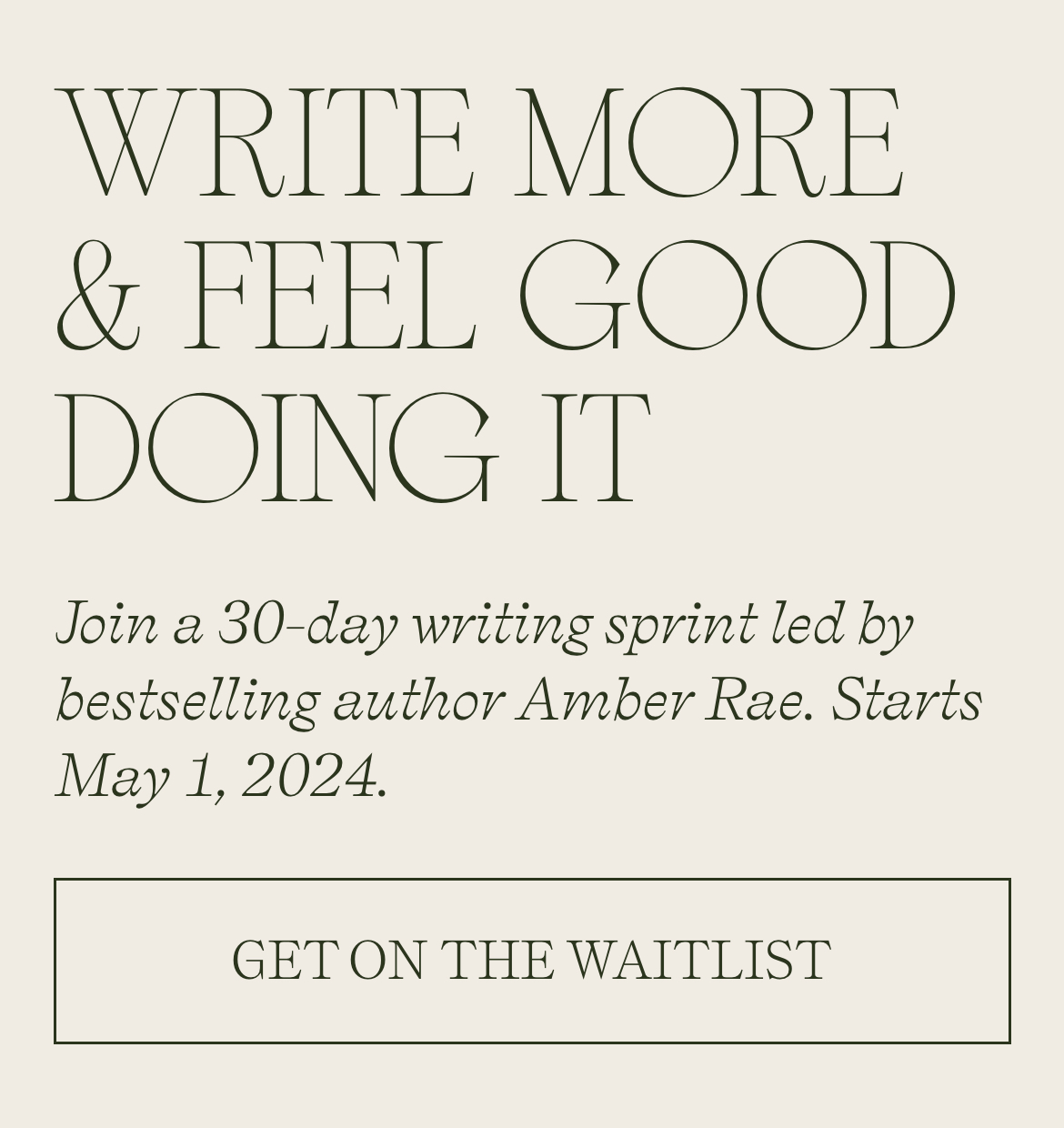 On The Page with Amber Rae | A 30-Day Writing Sprint