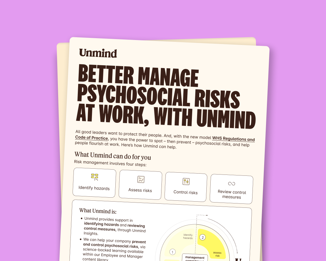 How to spot and control psychosocial hazards