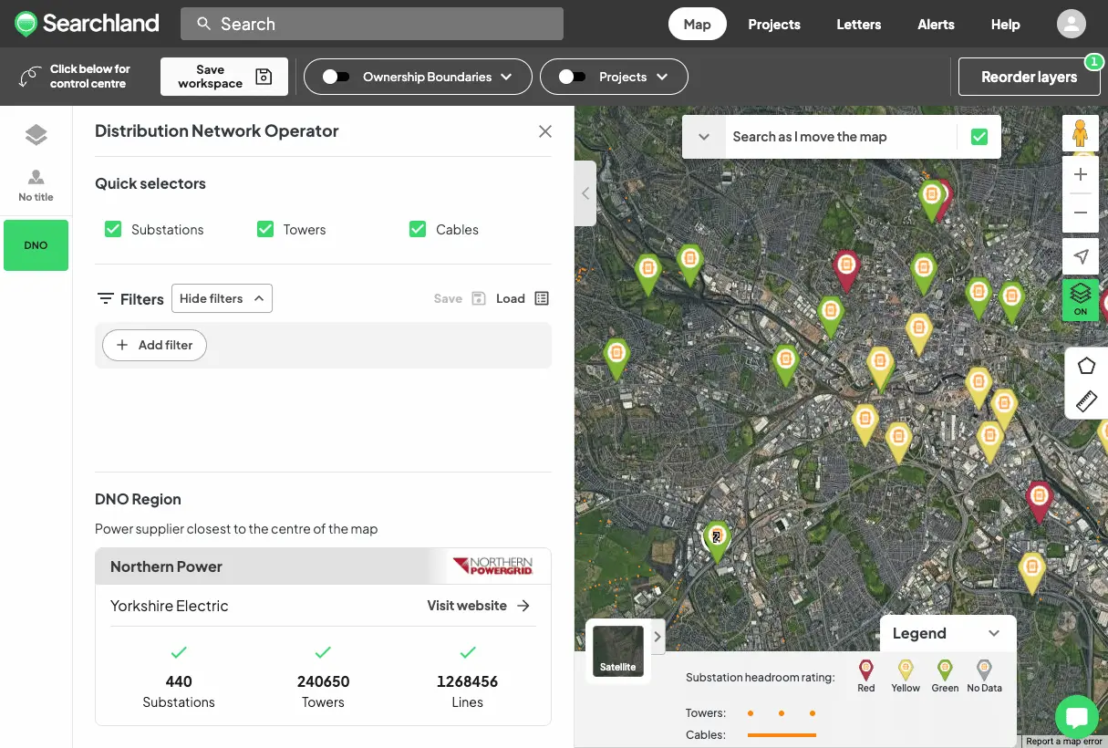 Searchland - Sourcing land with our DNO tools