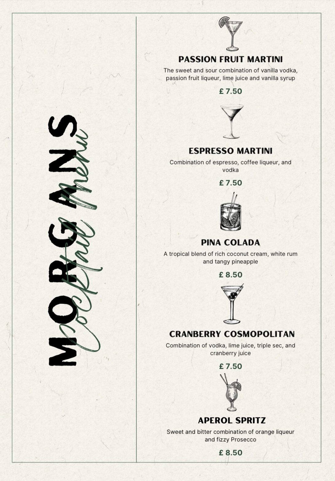 Menus - Morgans Restaurant