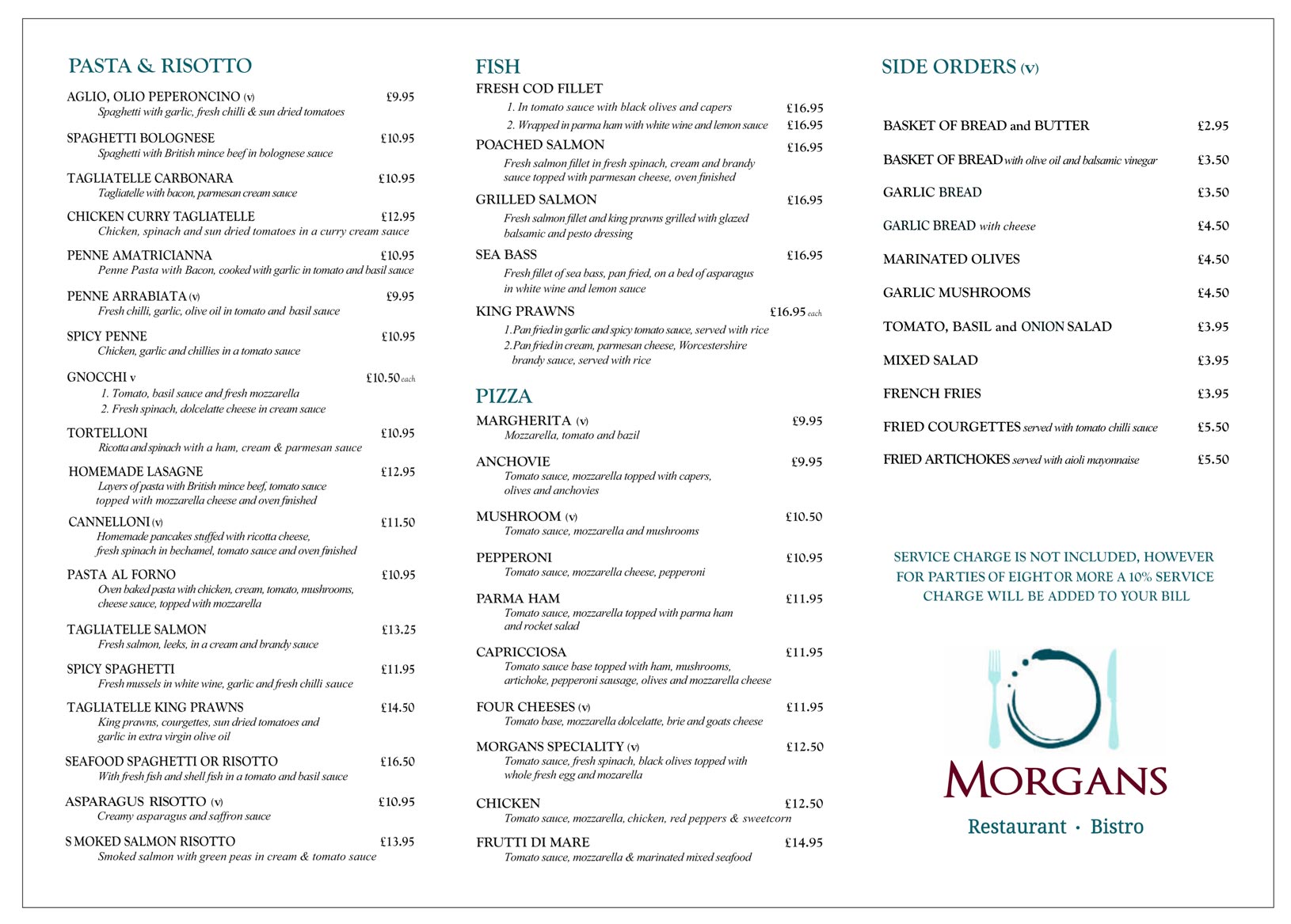 Menus - Morgans Restaurant