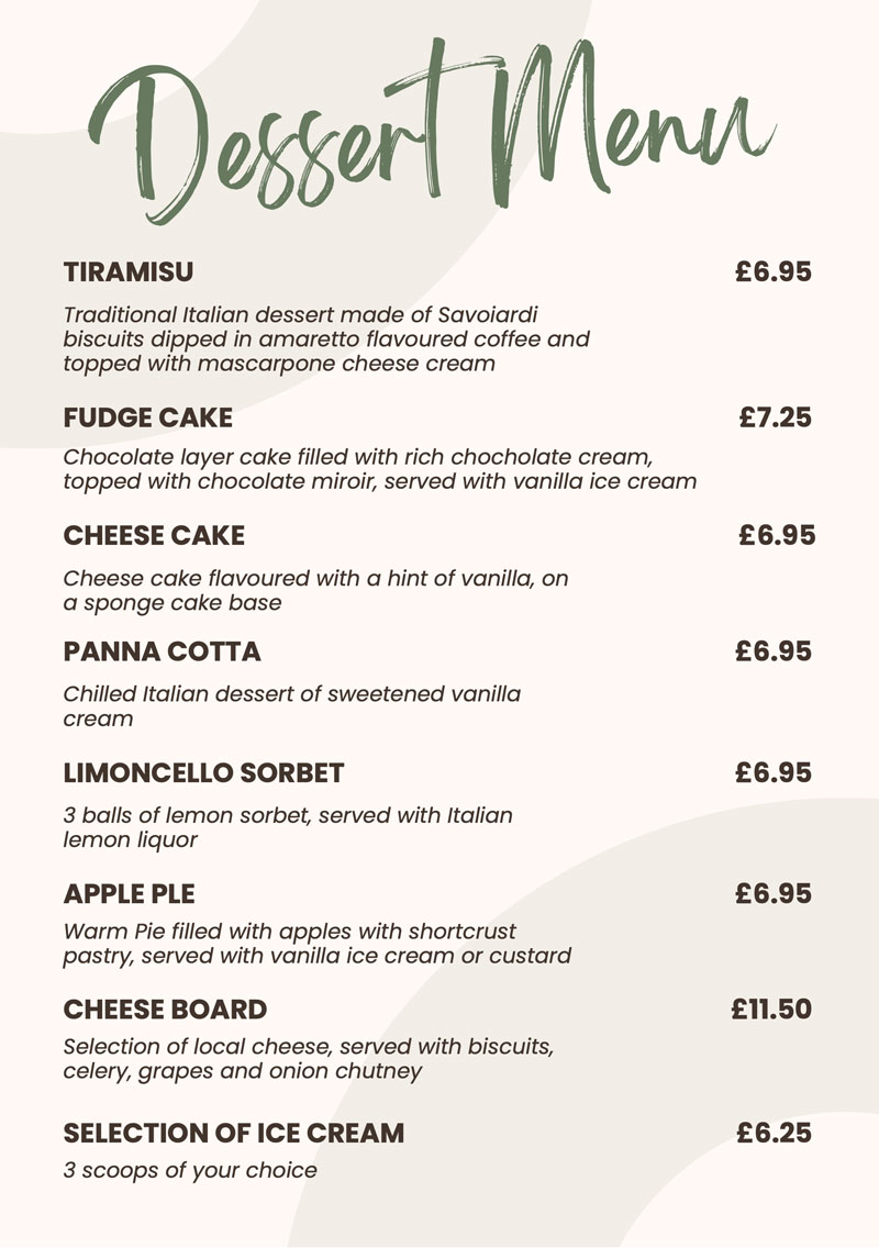 Menus - Morgans Restaurant