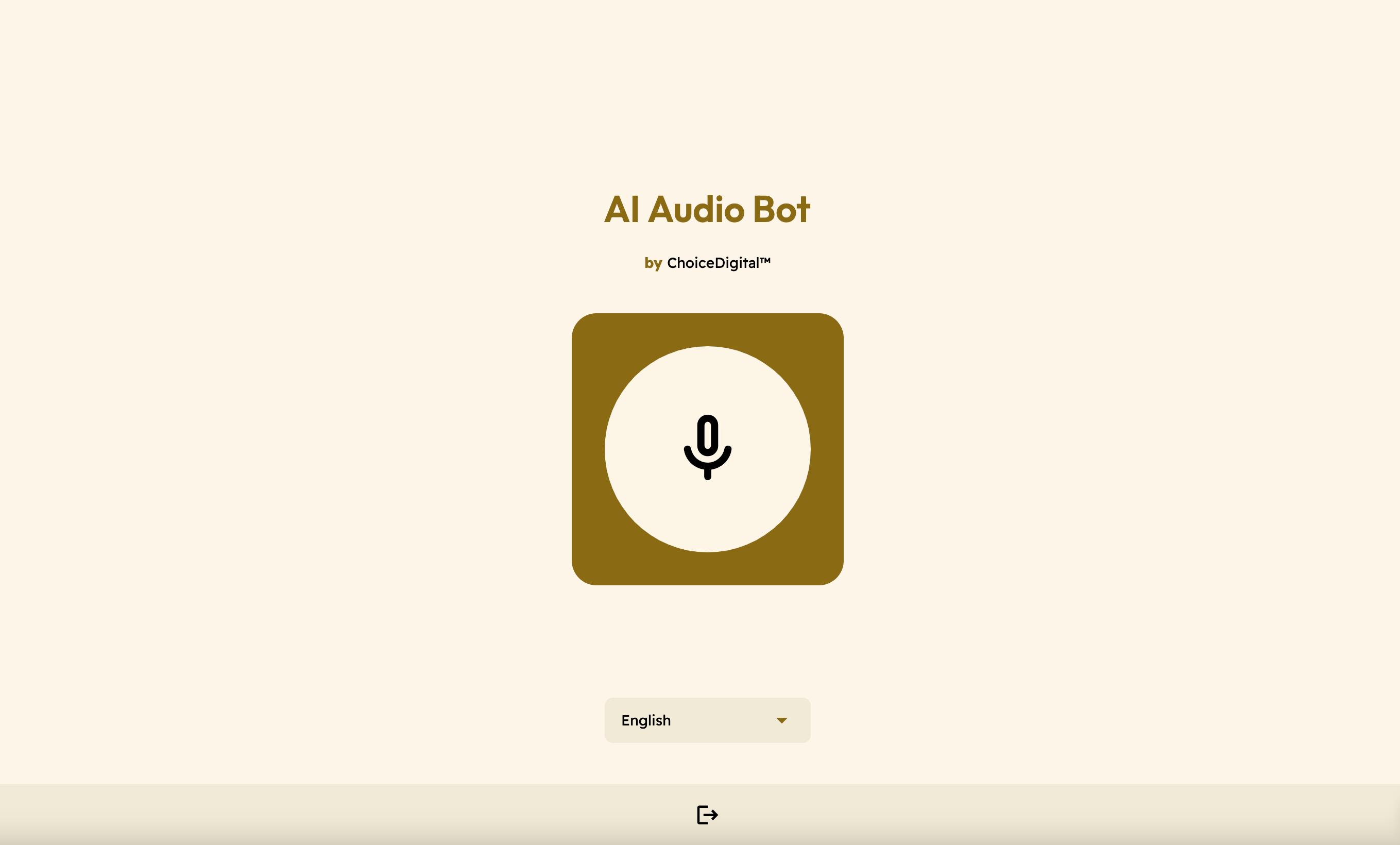 Audio AI Bot Login Screen