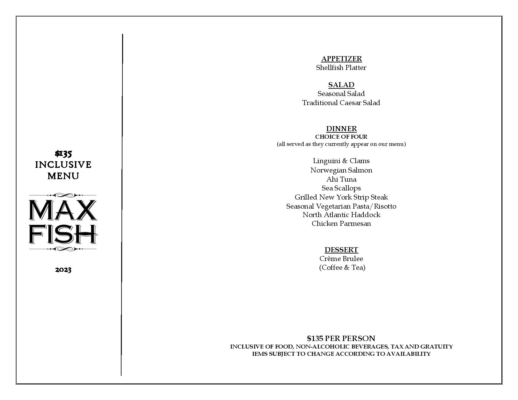 Private Dining | Menu & Reservations | Max Fish