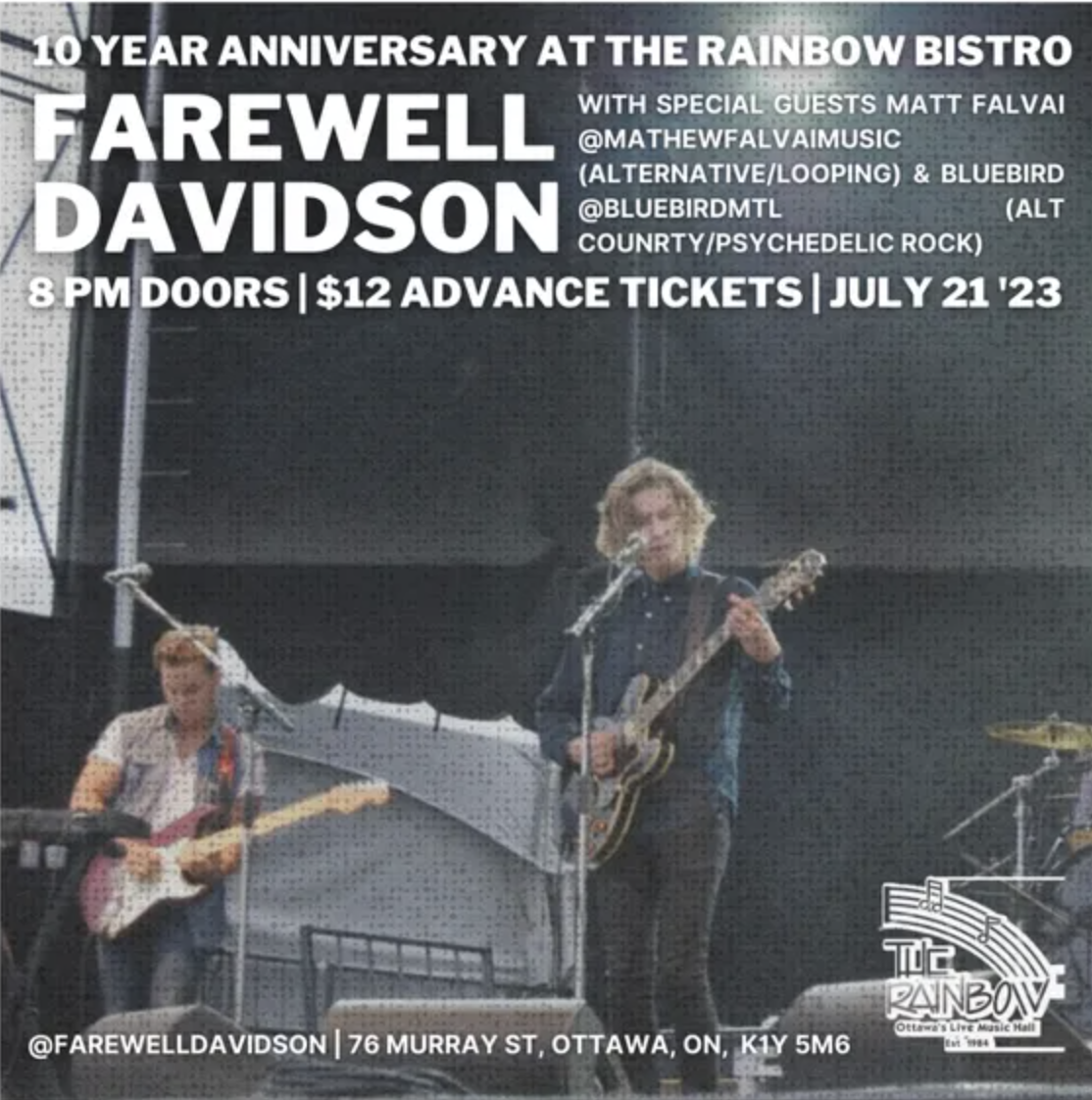 Farewell Davidson Reunion wsg Mathew Falvai + Bluebird at The Rainbow ...