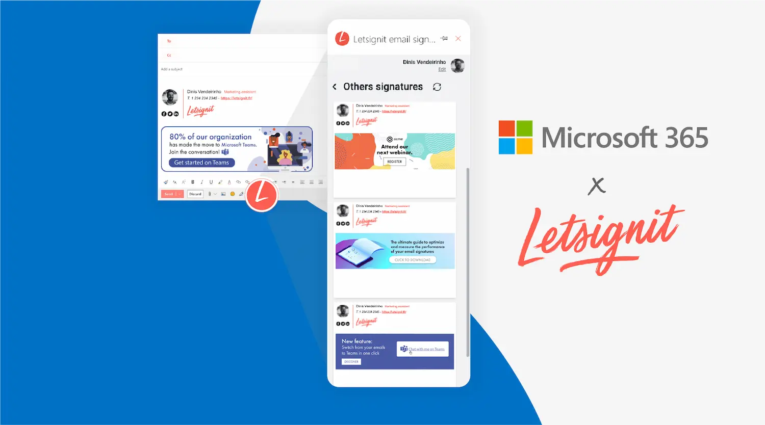 Deploy email signatures in 3 clicks with the Letsignit Add-in for Outlook!