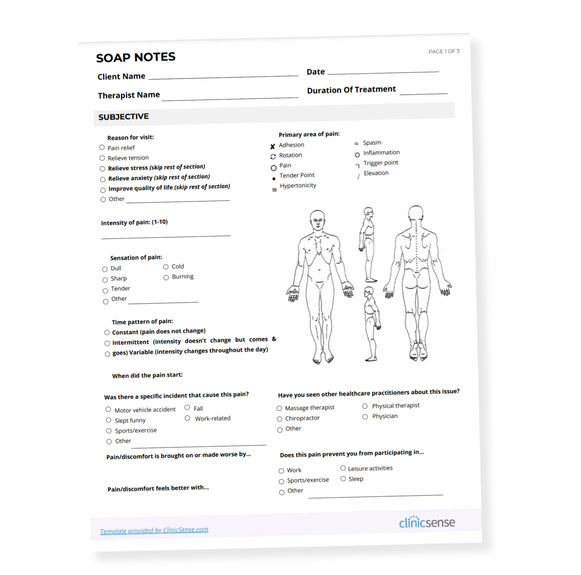 Free SOAP Notes Template | ClinicSense