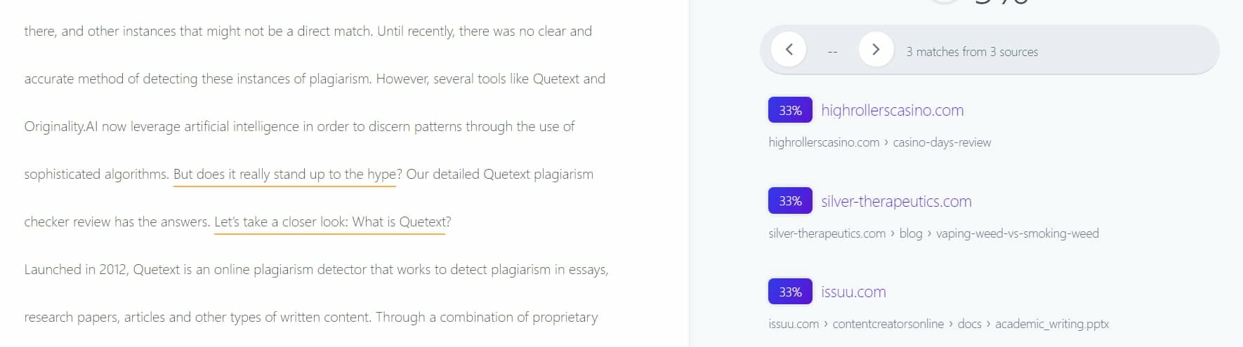 Quetext Plagiarism Checker Review – Originality.AI