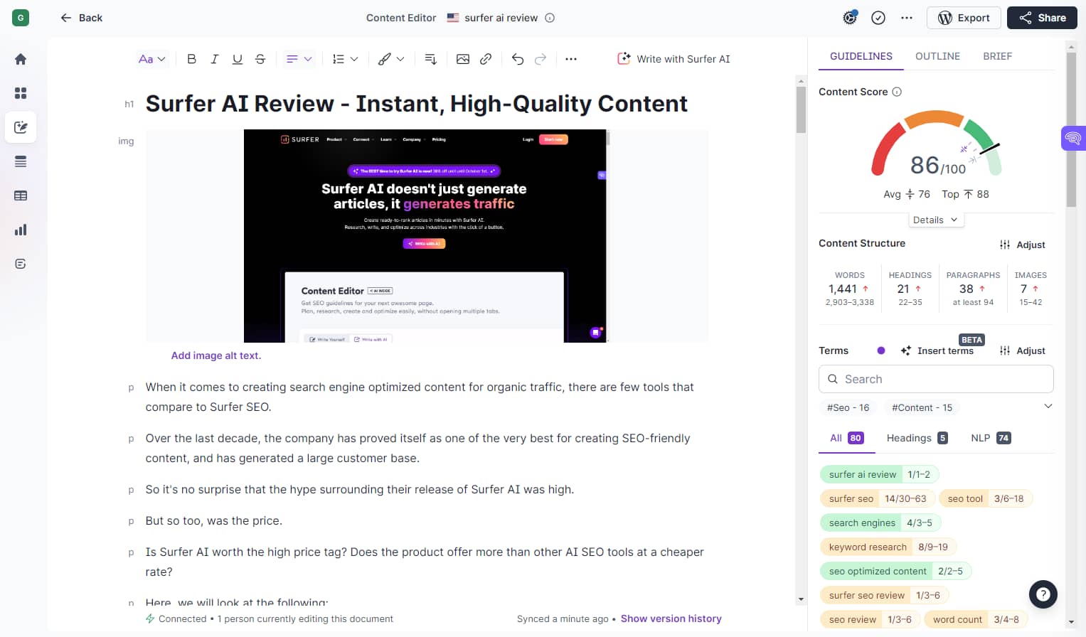 Surfer AI Review - Instant, High-Quality Content – Originality.AI