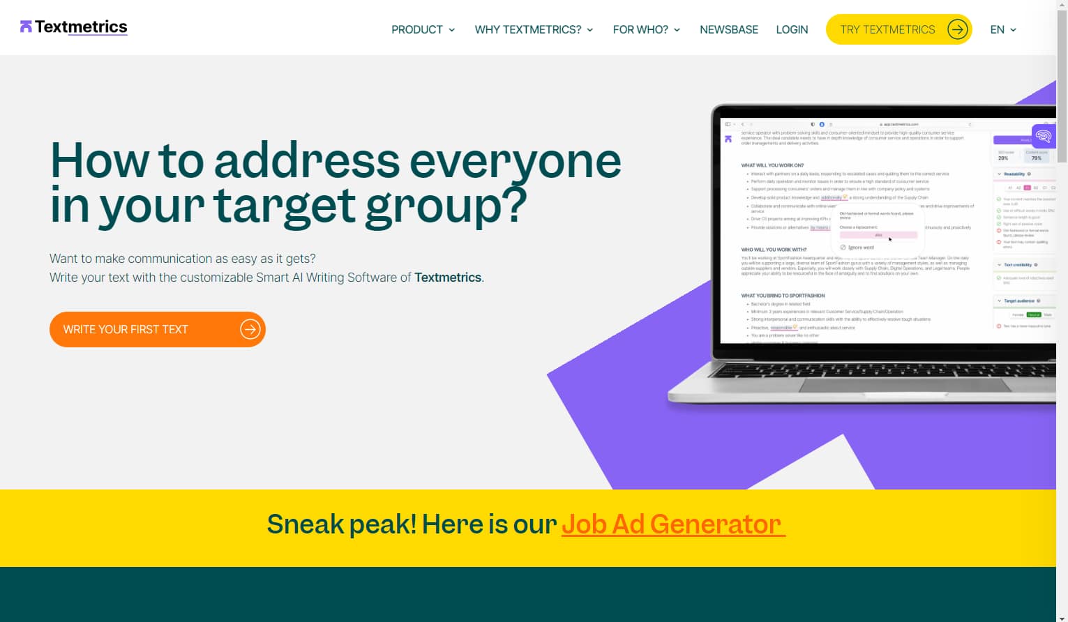 Textmetrics AI Review - Find Your Brand Identity With SEO-Optimized Content – Originality.AI