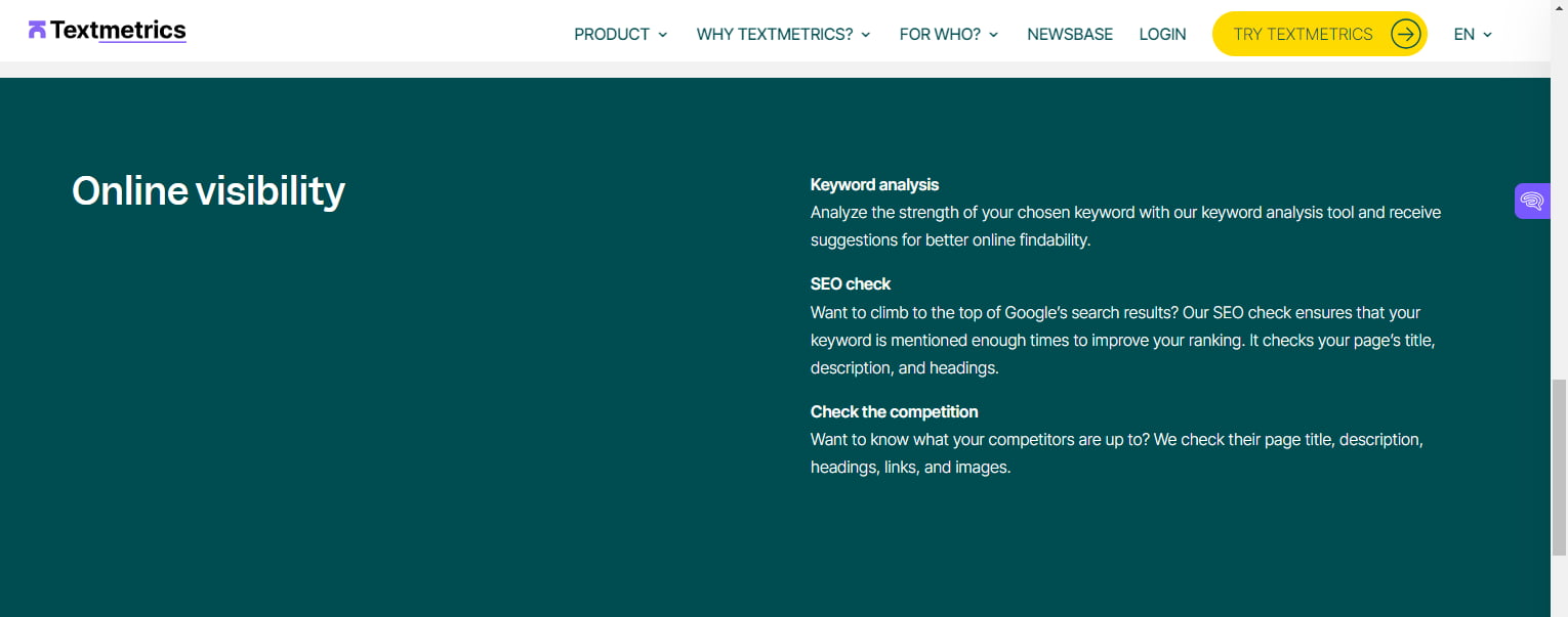 Textmetrics AI Review - Find Your Brand Identity With SEO-Optimized Content – Originality.AI