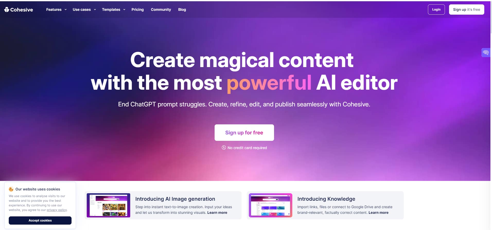Cohesive AI Review - End ChatGPT Prompt Struggles – Originality.AI