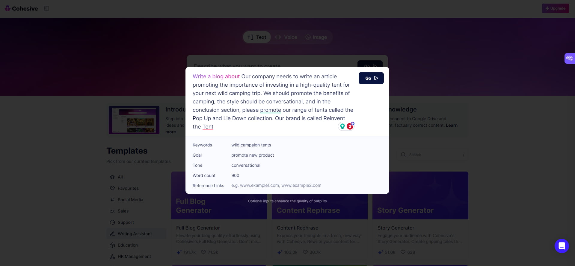Cohesive AI Review - End ChatGPT Prompt Struggles – Originality.AI