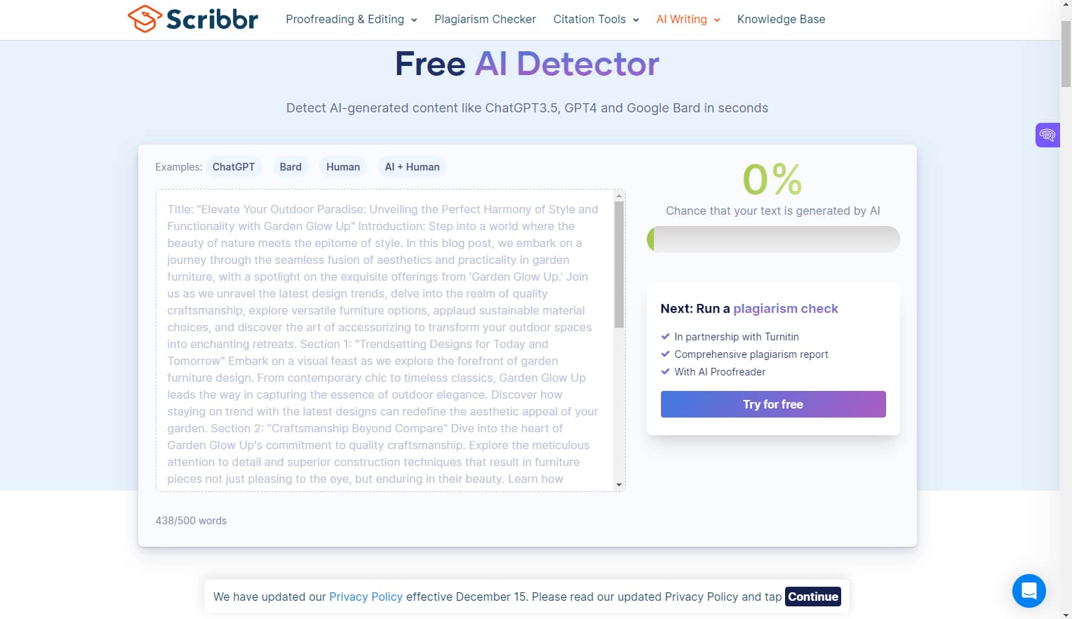 Scribbr AI Detector Review - Can It Detect AI Generated Content ...