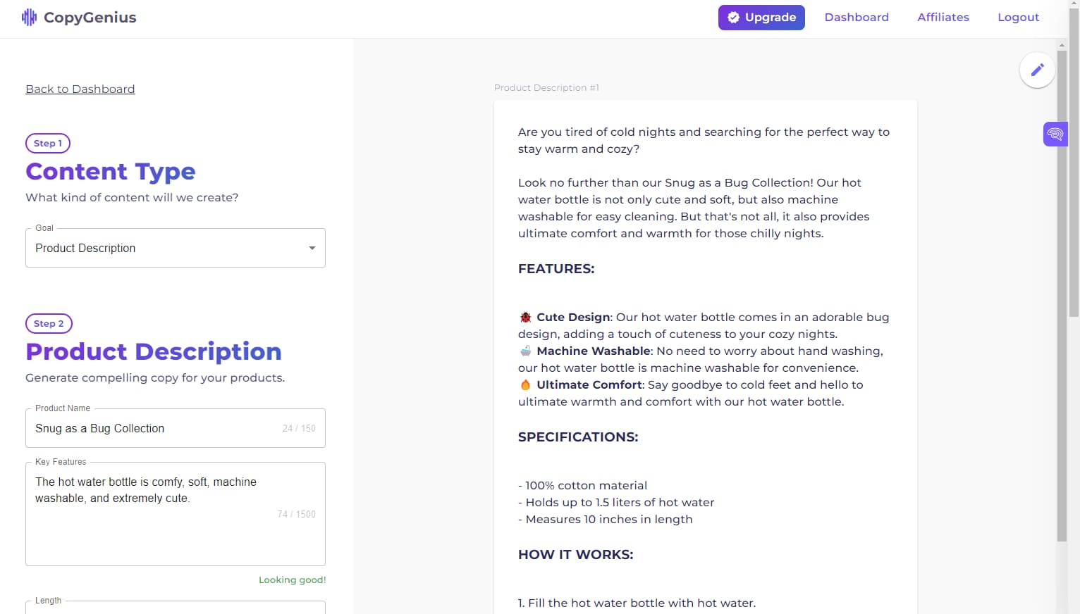 CopyGenius AI Review - Say Goodbye to Writer's Block – Originality.AI