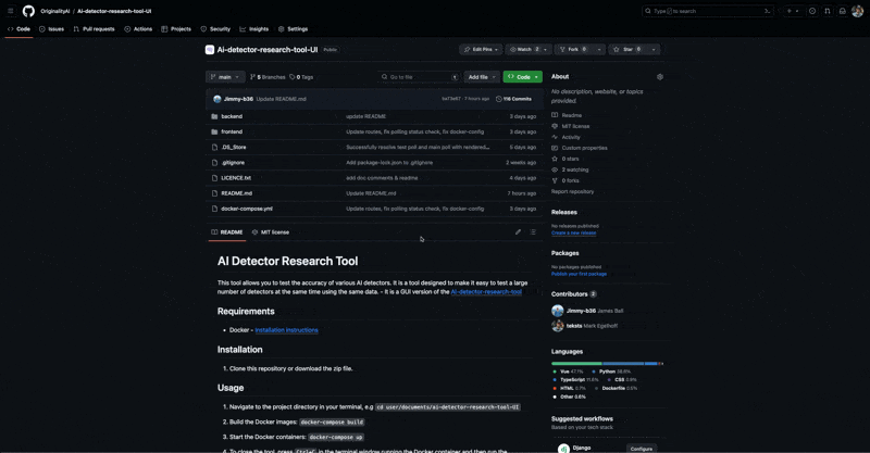 AI Detector Efficacy Research Tool – Originality.AI
