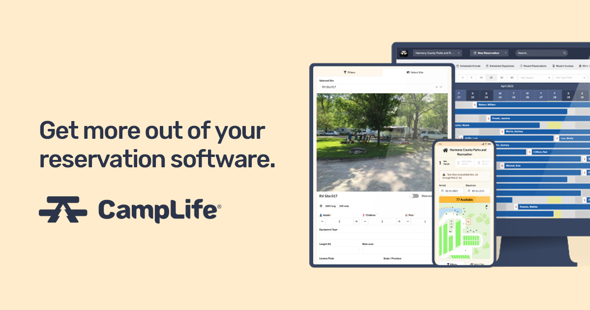 CampLife Reservation Software | $3 per reservation