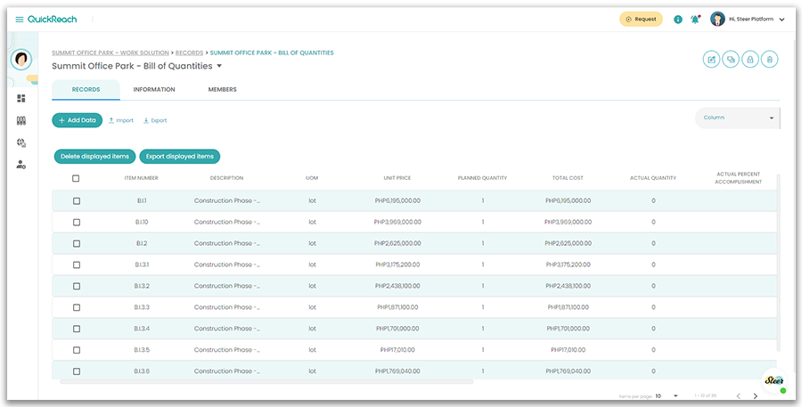 Accomplishment Report Software for Progress Monitoring | Steer