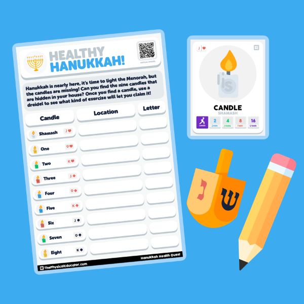 Healthy Hanukkah Game Cards • PE Resources