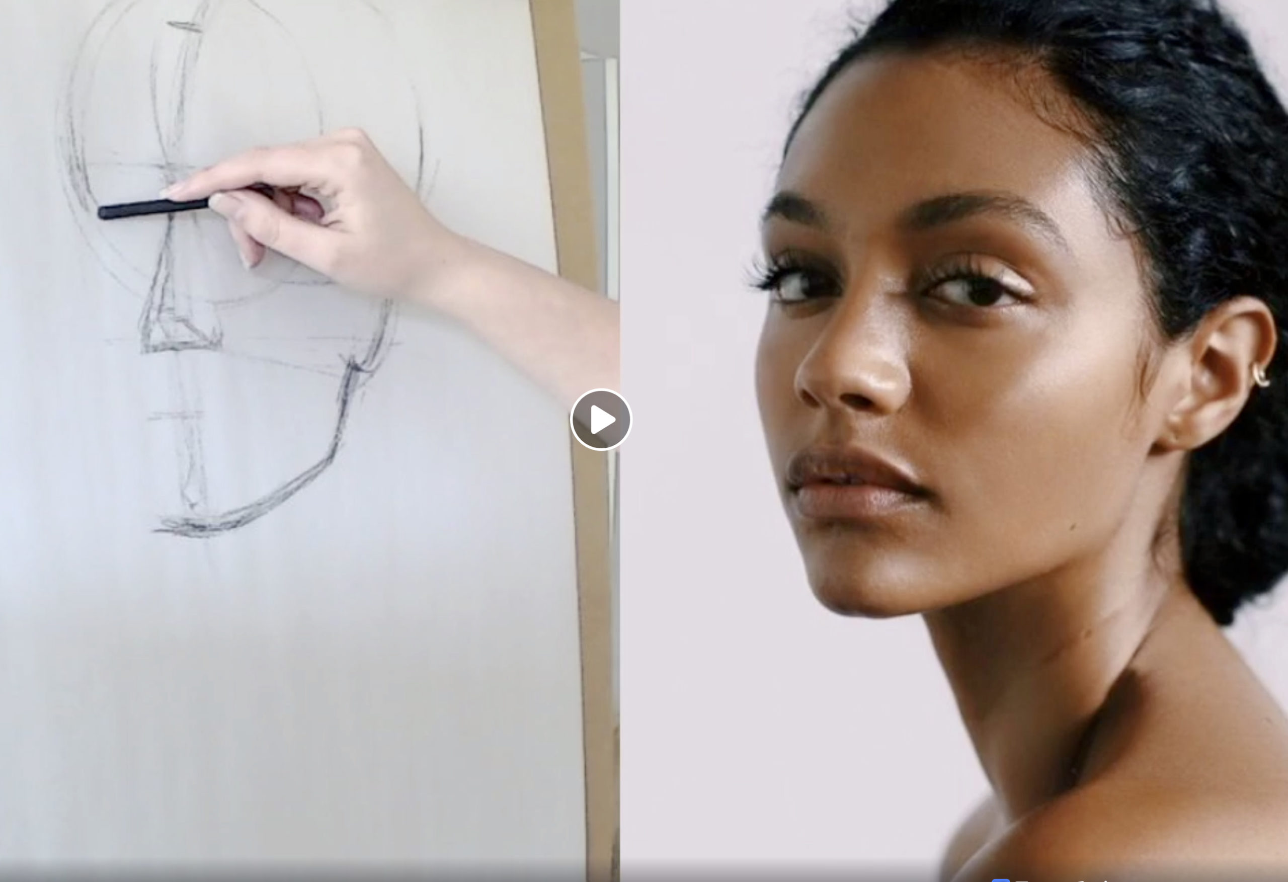 Virtual Drawing & Portfolio class: 3/4 Portrait Drawing