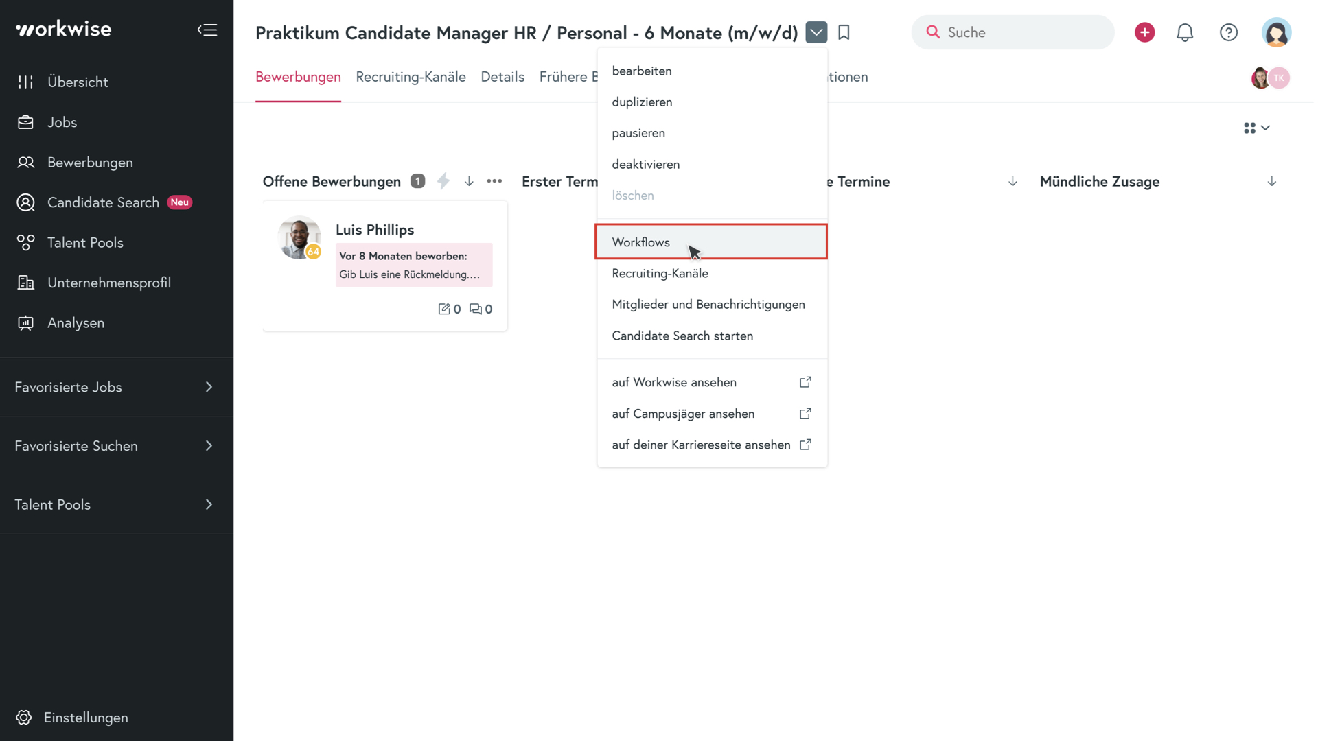 Neue Features und Verbesserung auf Workwise