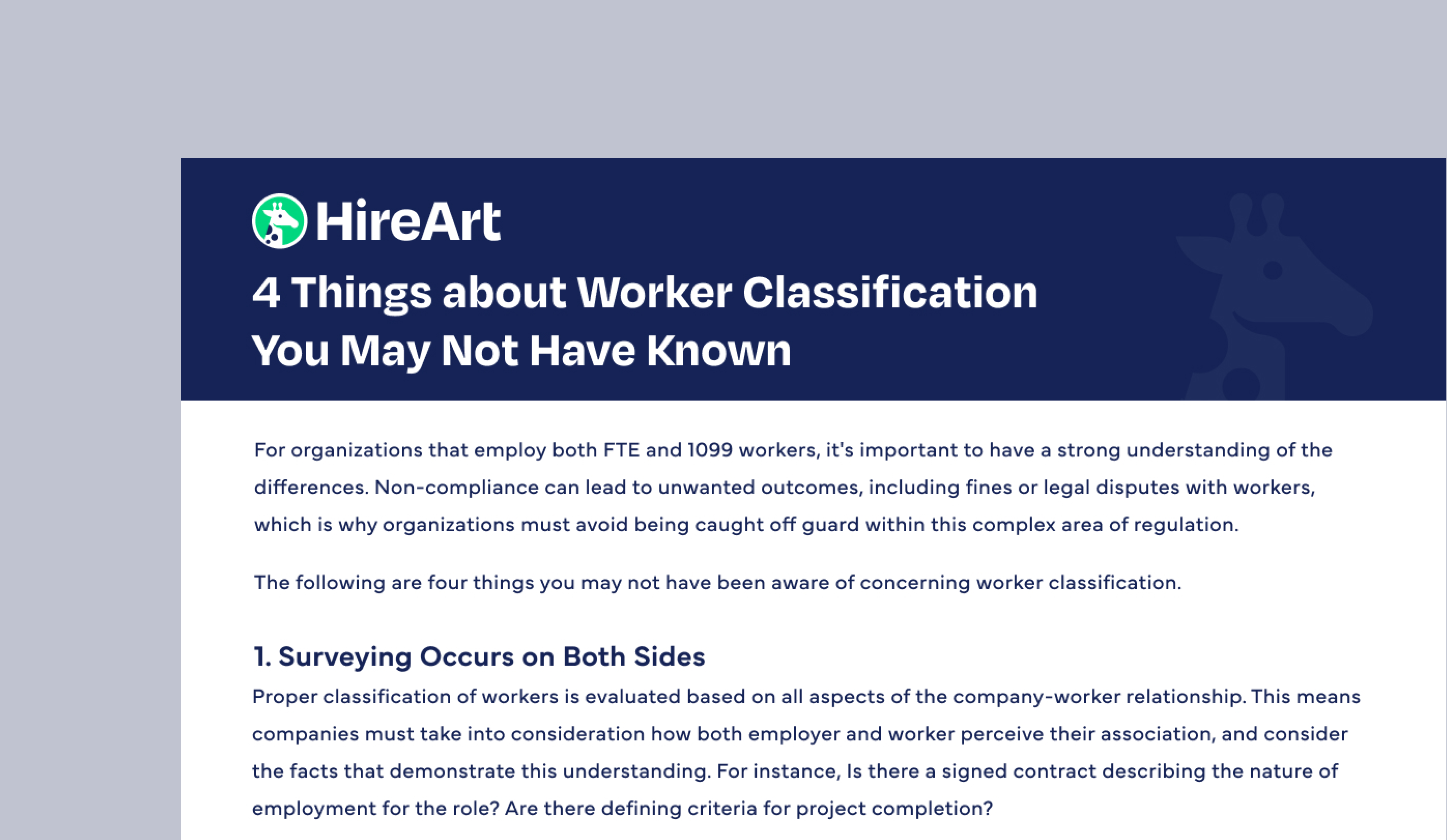 HireArt | 4 Things about Worker Classification You May Not Have Known