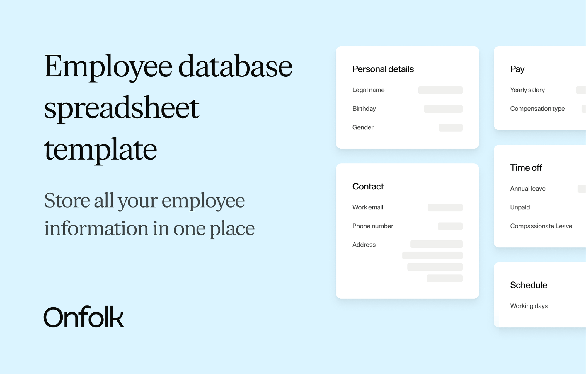 Employee database – Spreadsheet Template • Onfolk Payroll