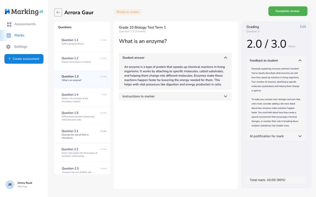 Marking.ai | Create and mark assessments instantly