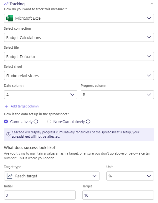 Integrate Cascade and Microsoft Excel