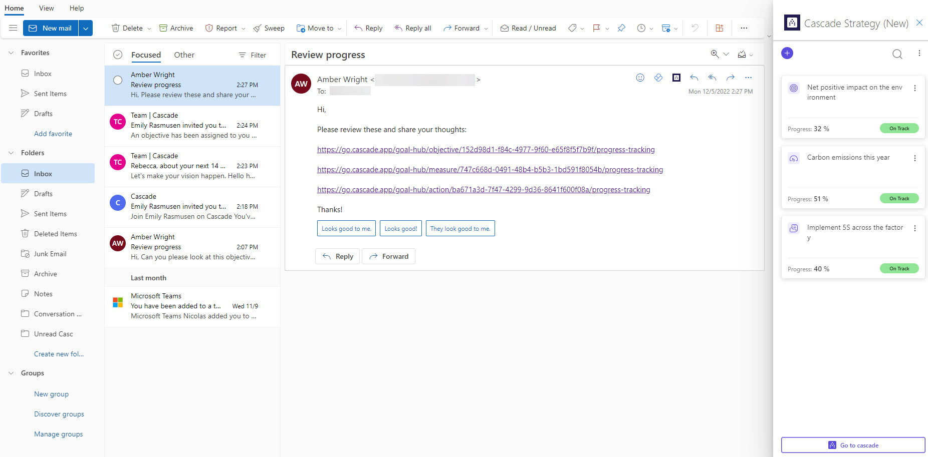 Integrate Cascade and Outlook