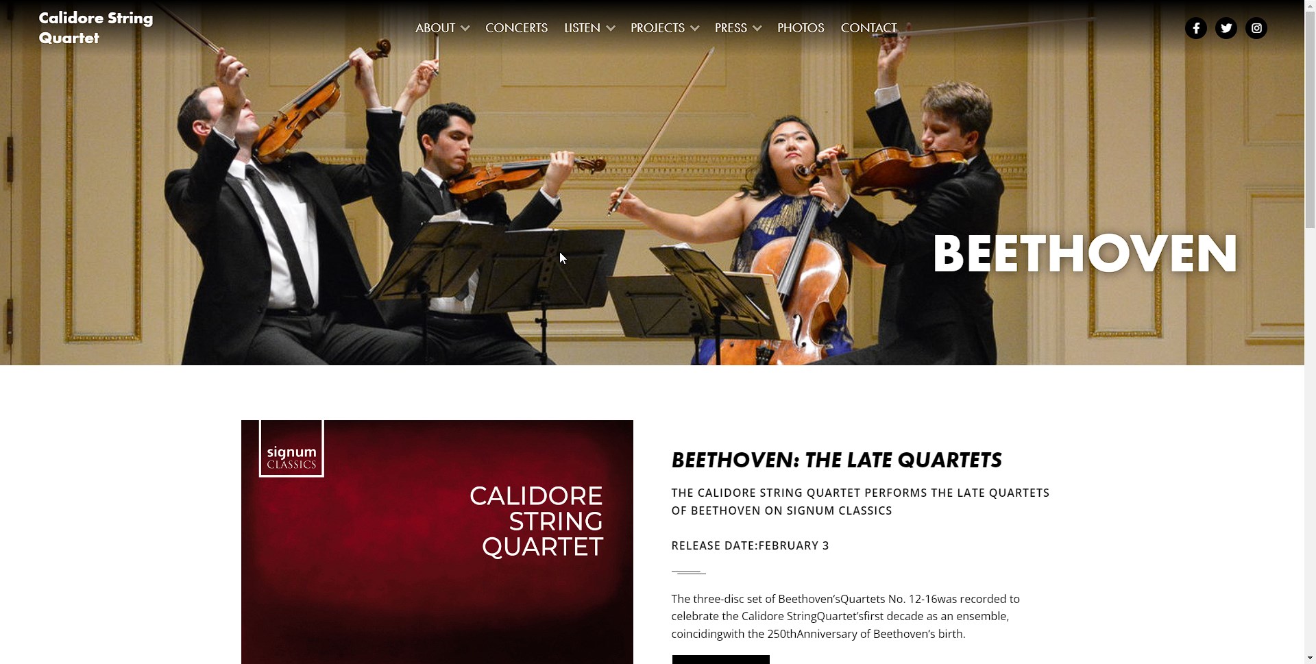 Beethoven | Calidore String Quartet
