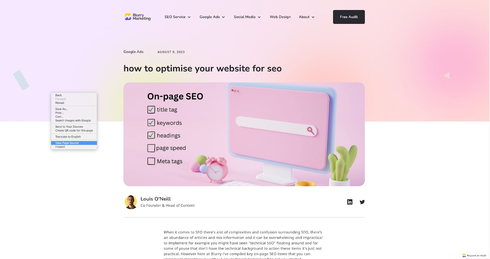 How to Check On-Page SEO in Just 2 Clicks - Blurry Marketing - Blurry ...