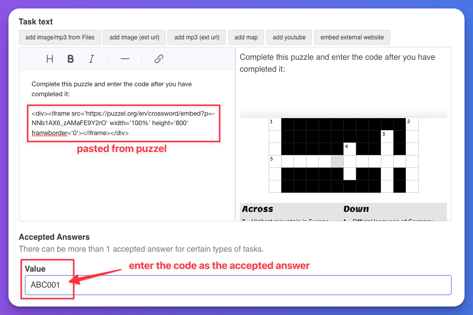 How to add crosswords, word search, jigsaw puzzles and more - PlayTours