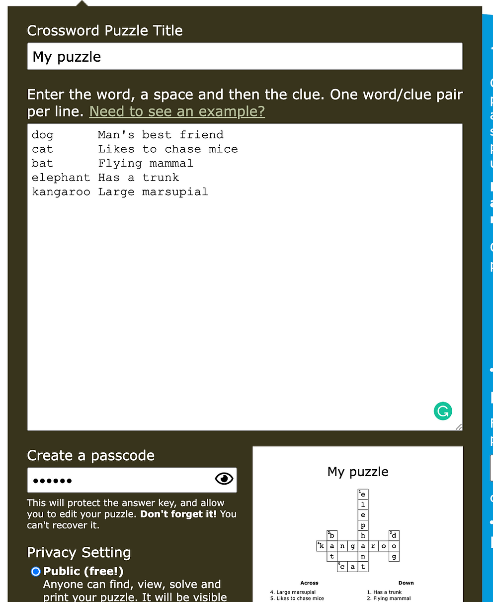 How to embed crossword puzzles on PlayTours - PlayTours