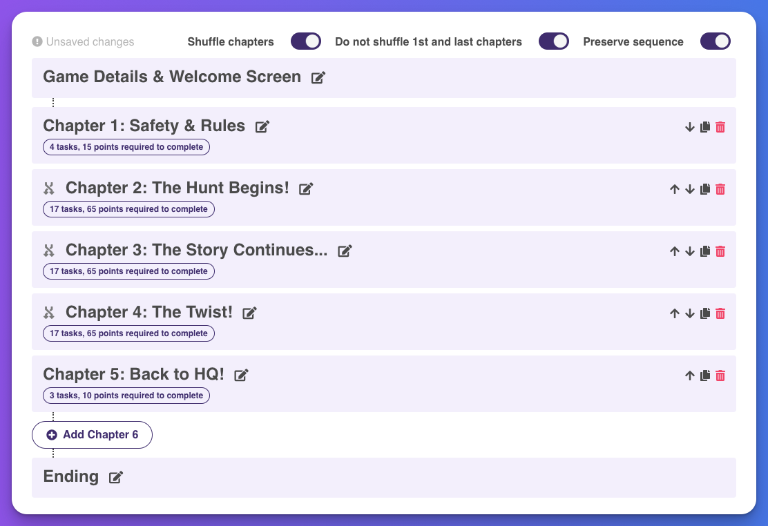 How to set different chapter flows for different teams - PlayTours