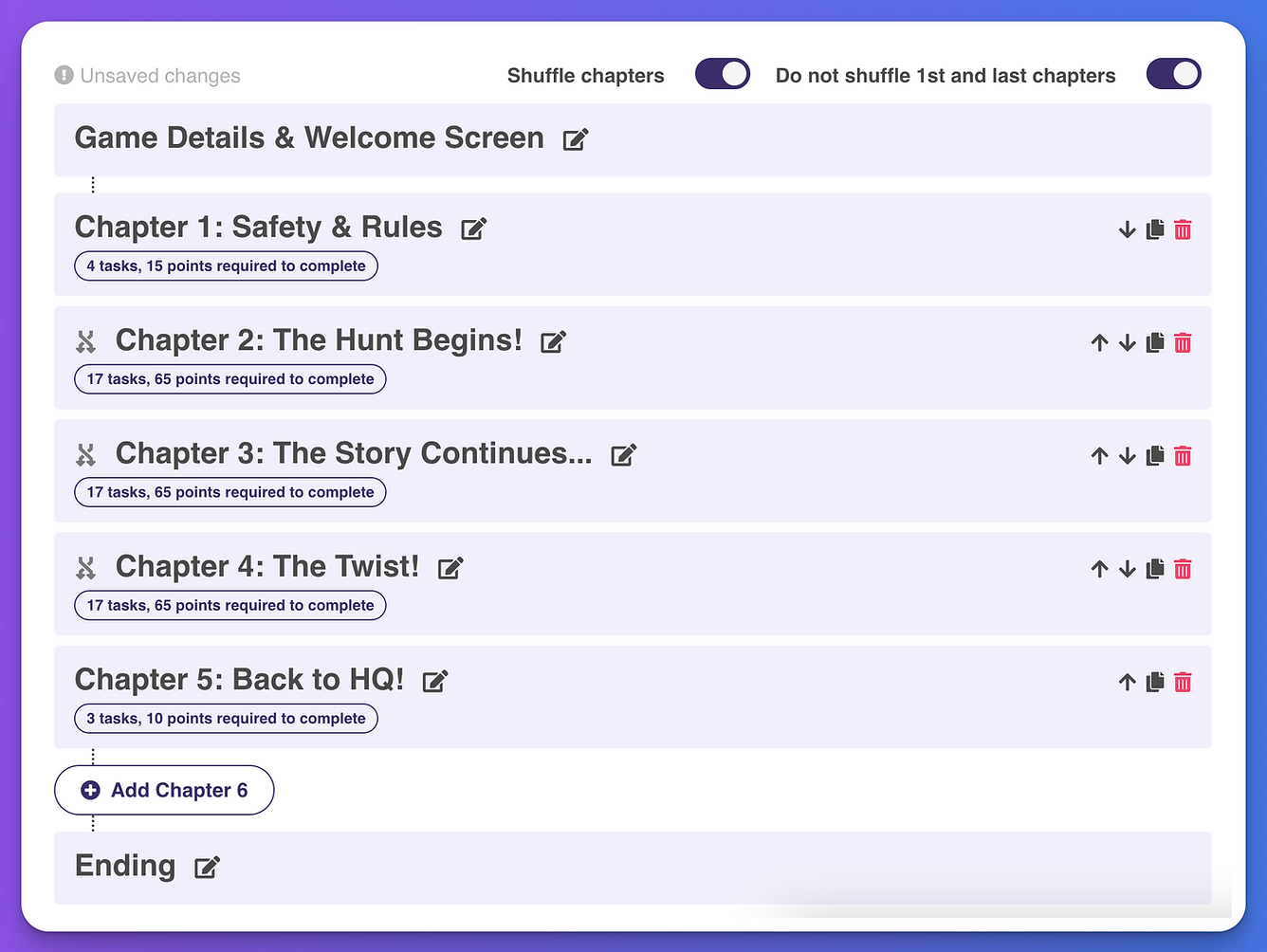 How to set different chapter flows for different teams - PlayTours