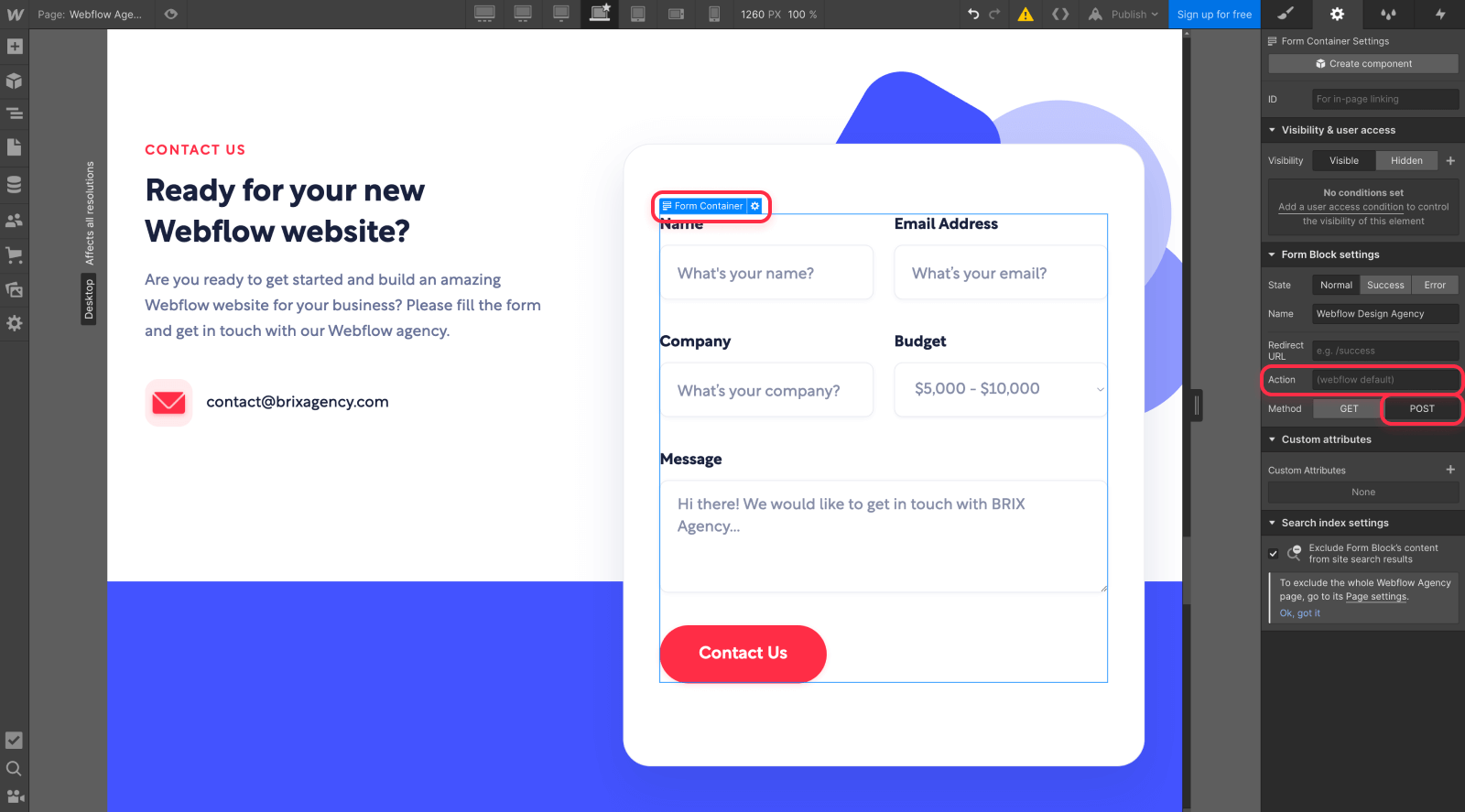 How to connect your Webflow forms to Salesforce | BRIX Agency