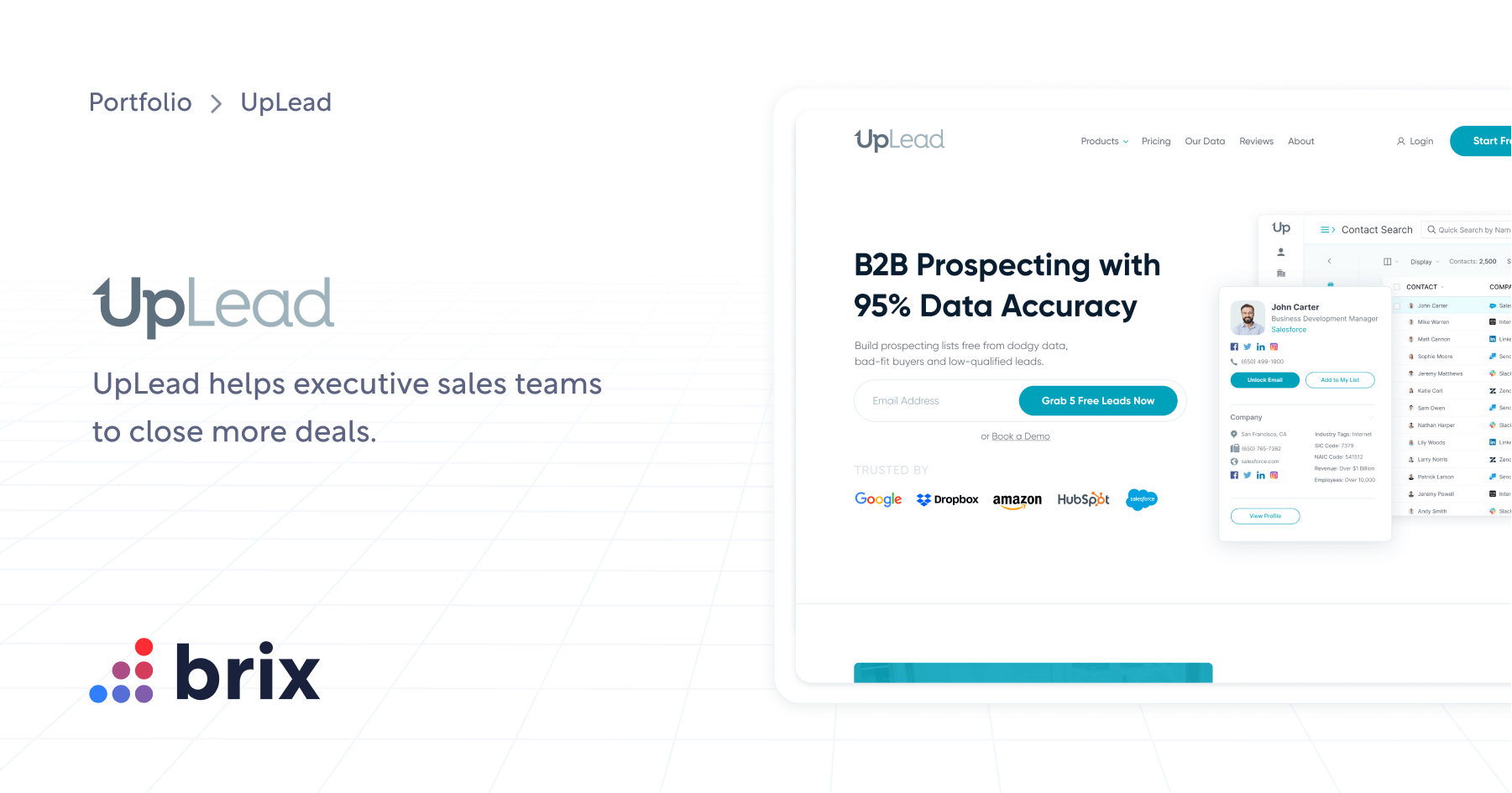 UpLead - Portfolio | BRIX Agency