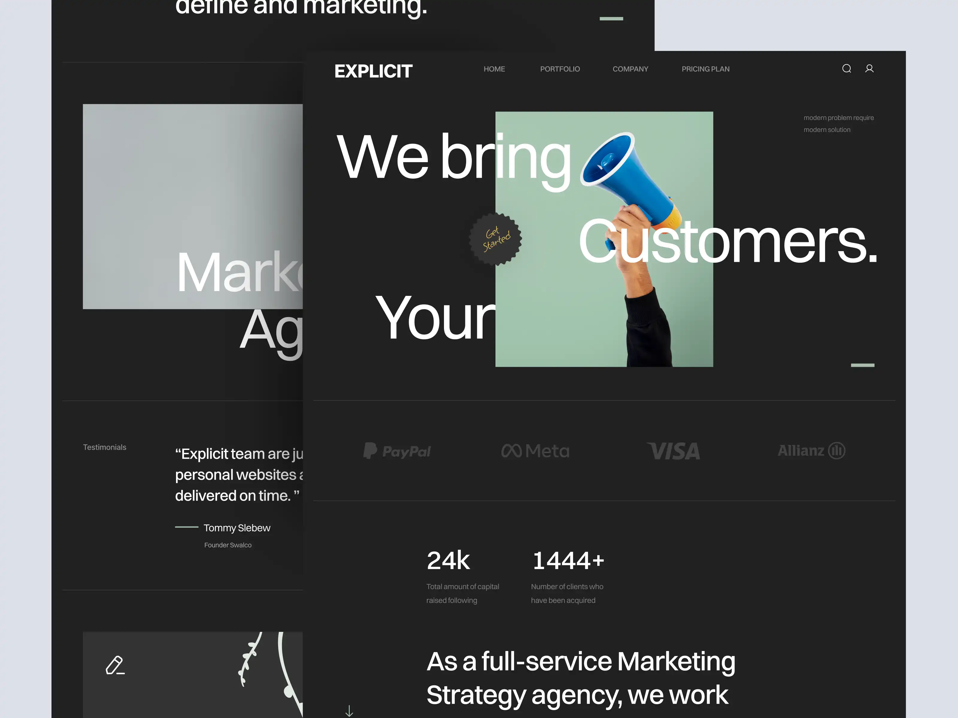 Explicit Marketing Agency Landing Page - VisualTap