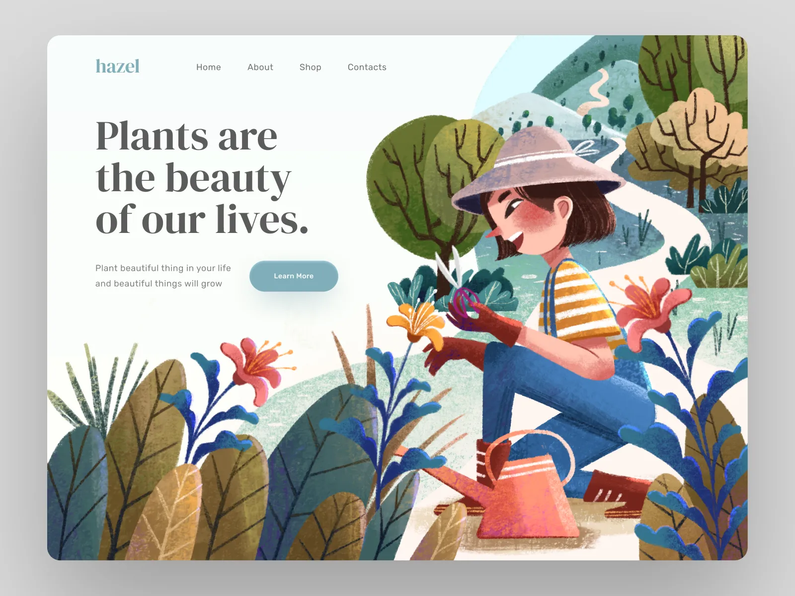 Hazel Gardening Illustration - VisualTap