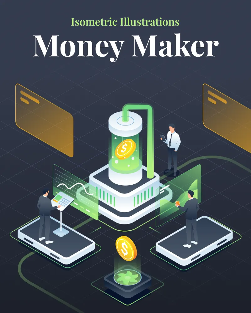 Money Maker Isometric Illustrations - VisualTap